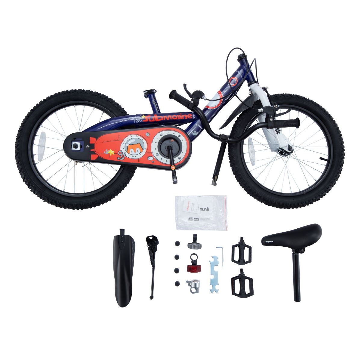 Chipmunk Submarine 18 inch children's bicycle Dark Blue CM18-4-NVBL