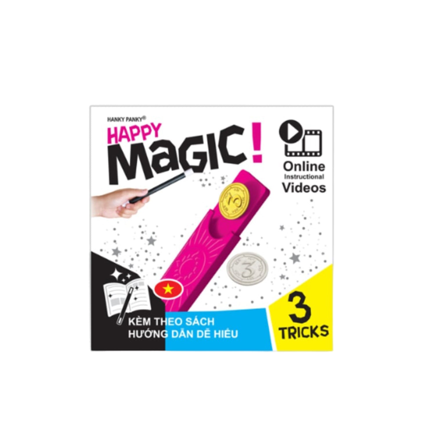 Children's toys: Set of 3 magic tricks Hanky Panky Box and Coin HP19