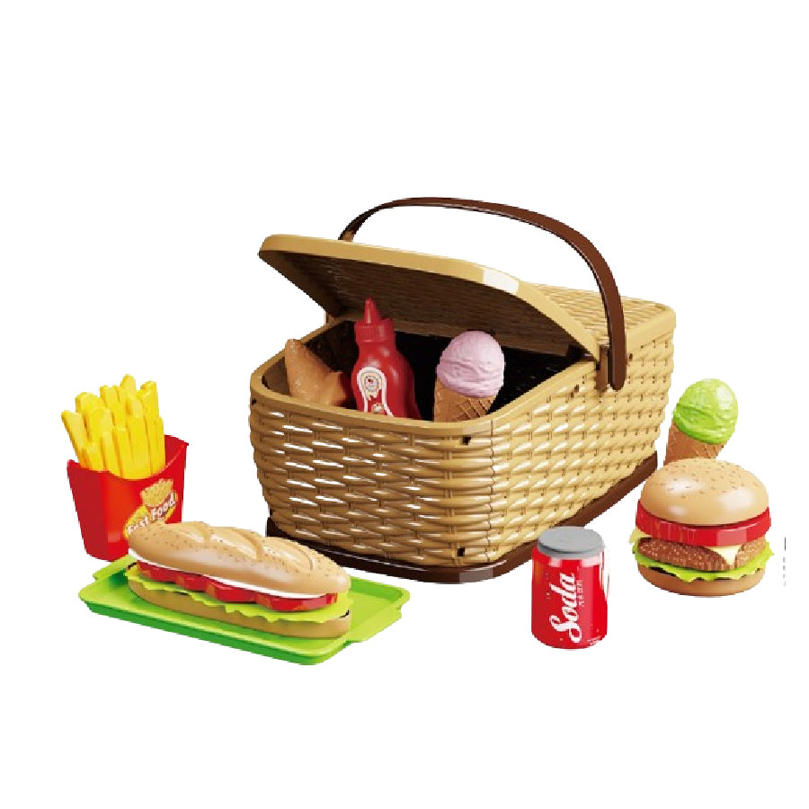 Fast Food Picnic Basket Toy Set