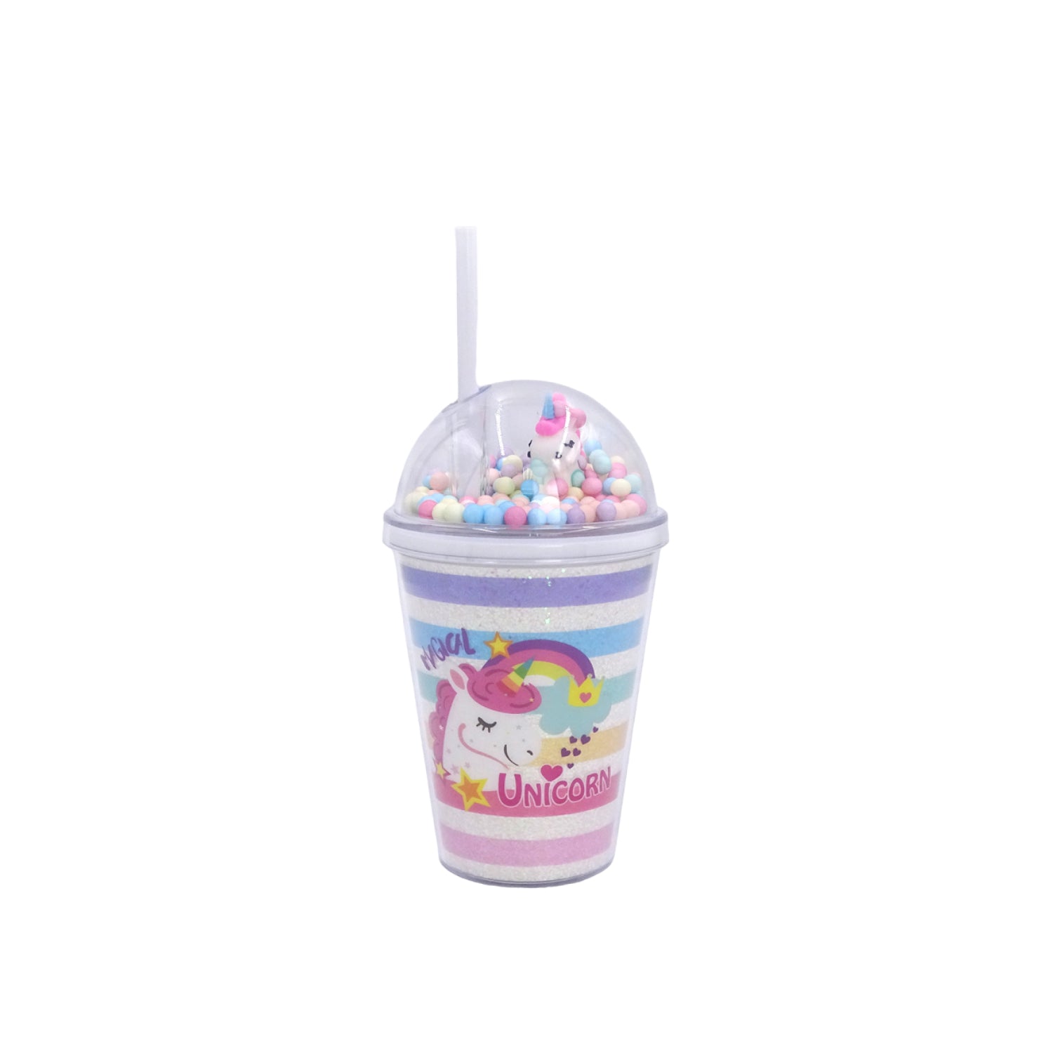 Clever Cup - Ly nhựa Rainbow Unicorn Hồng CLEVERHIPPO PCUP01