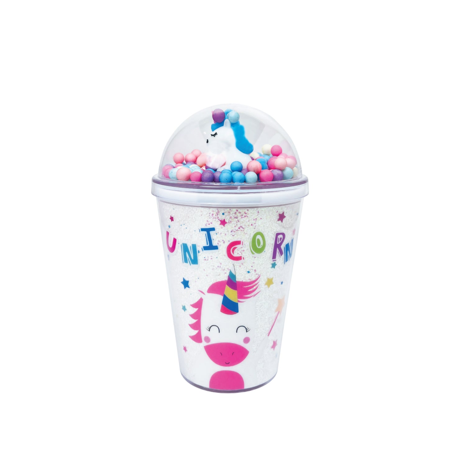 Ly nhựa Clever Cup Rainbow Unicorn Xanh CLEVERHIPPO PCUP08