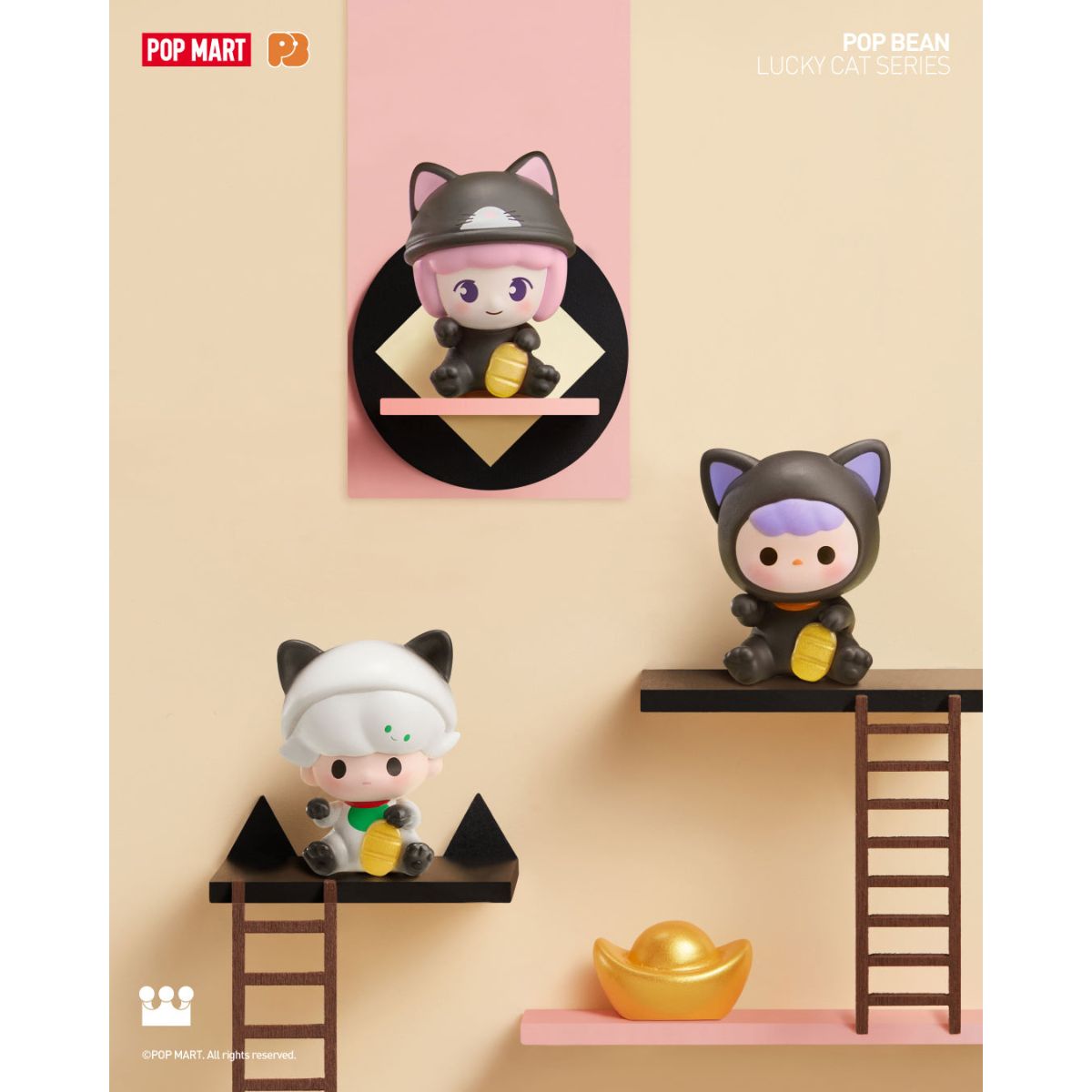 Mô Hình Pop Bean Lucky Cat Series POP MART 6931571007287