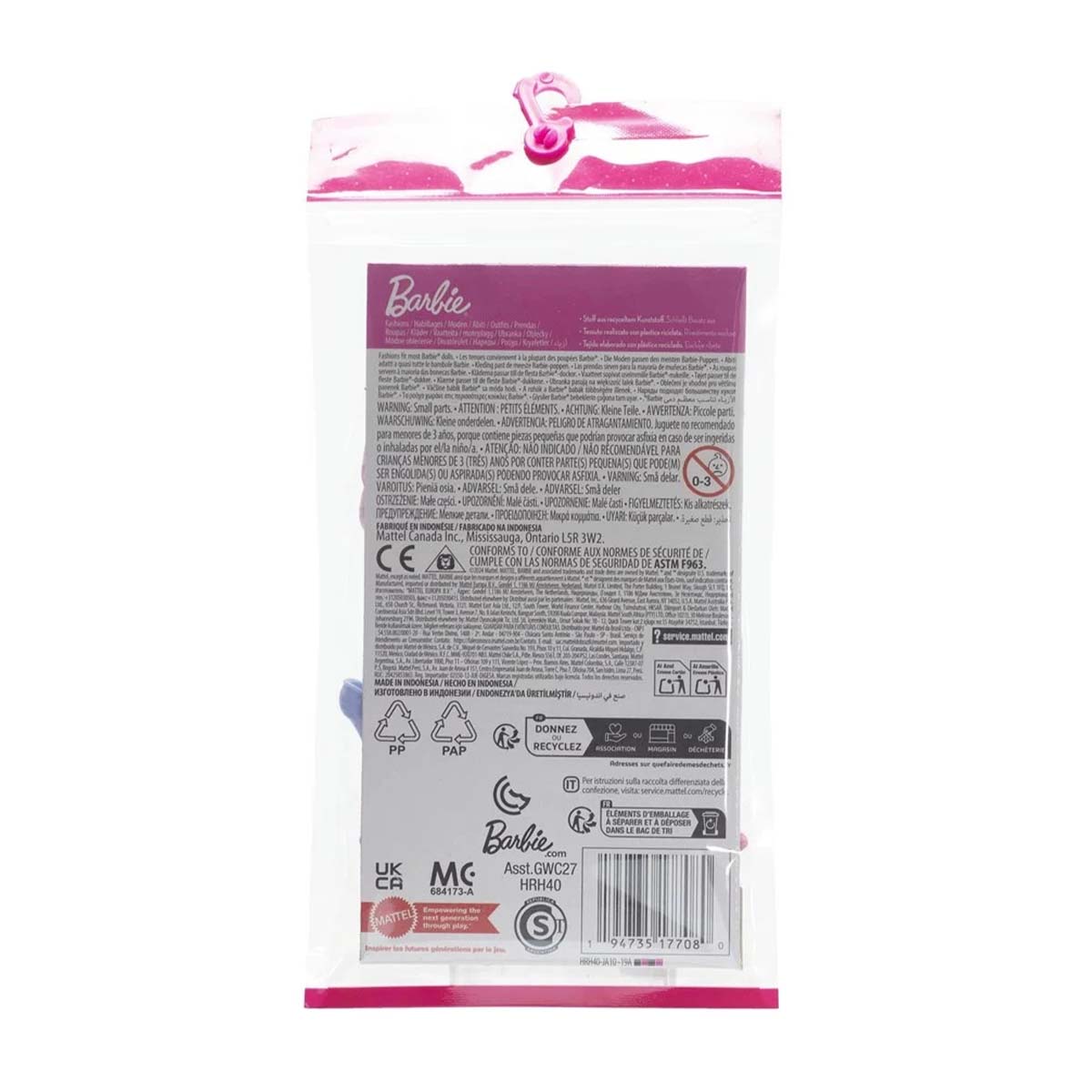 Phụ Kiện Búp Bê Thời Trang Của Barbie - Váy Hồng Điệu Đà BARBIE GWC27
