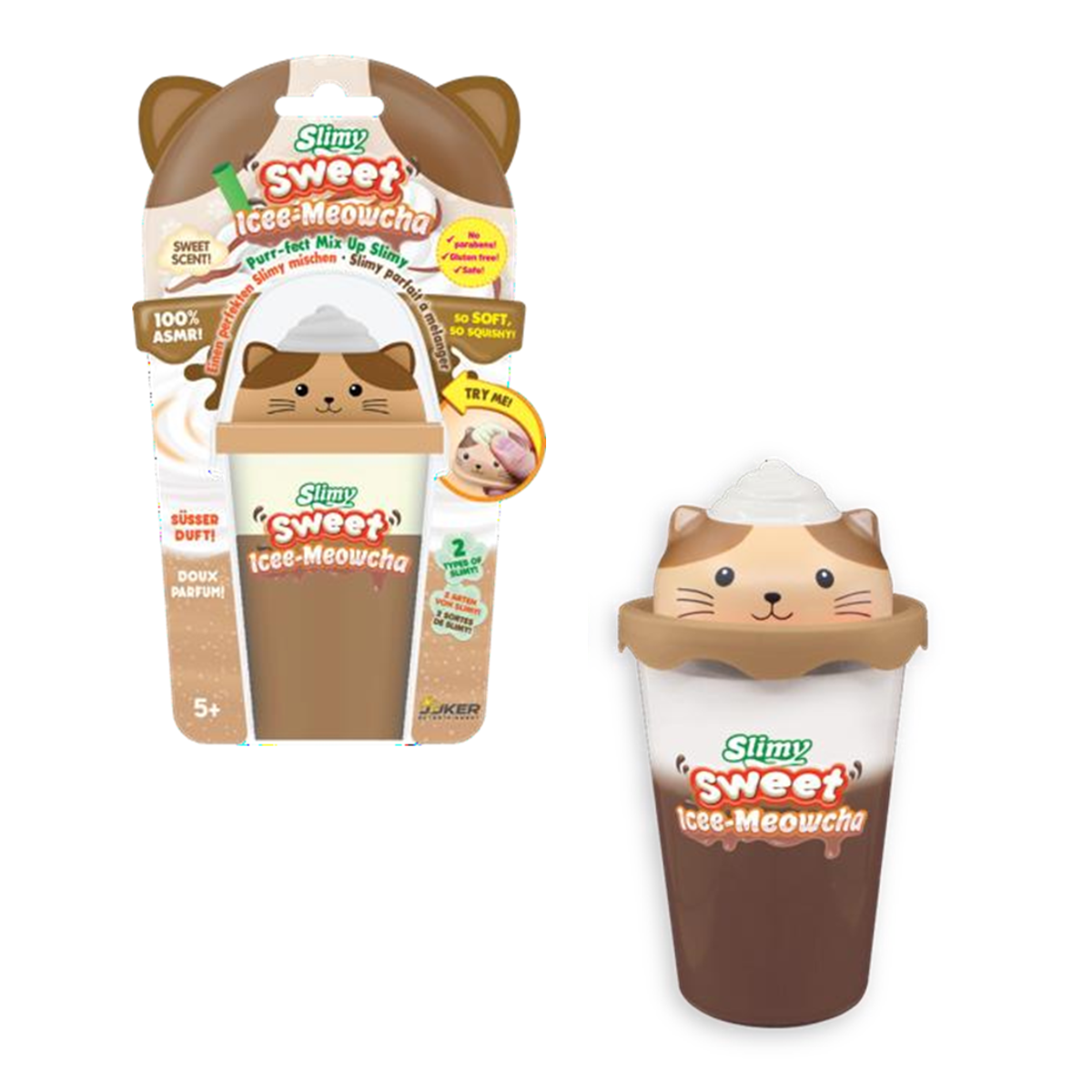 Đồ Chơi Slimy Cà Phê Icee–Meowcha Với Squishy Mèo Nâu Dễ Thương SLIMY