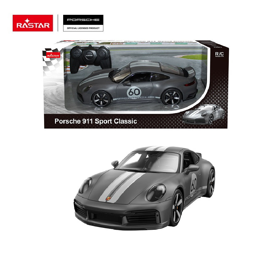 Xe điều khiển 1:16 Porsche 911 Sport Classic Xám RASTAR R94900